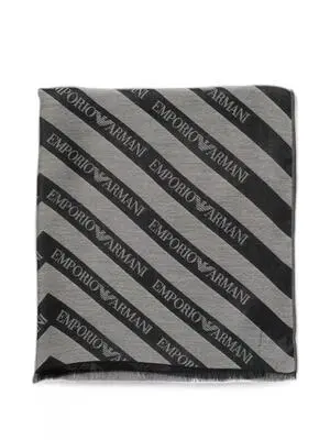 Emporio Armani Logo-print Chevron Scarf