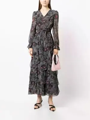 Diane Von Furstenberg Geometric Print V-neck Midi Dress