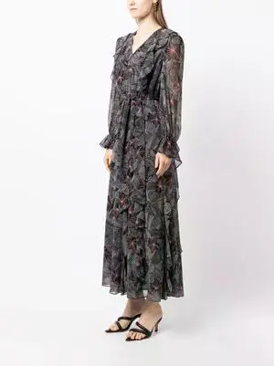 Diane Von Furstenberg Geometric Print V-neck Midi Dress