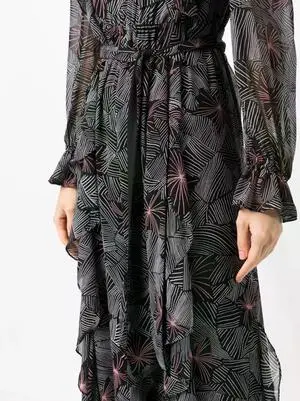 Diane Von Furstenberg Geometric Print V-neck Midi Dress