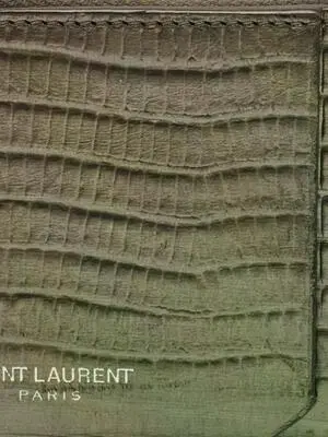 Saint Laurent Lizard-embossed Zip-up Card Holder