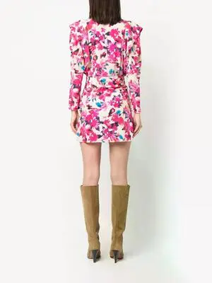 IRO PARIS Floral-print Gathered Minidress