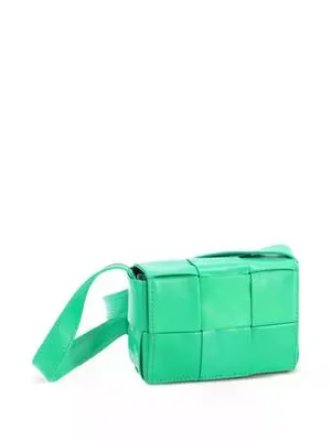 Bottega Veneta Cassette Maxi Intrecciato Leather Candy Crossbody Bag - Green