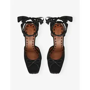 Steve Madden Larina Satin Strappy High Heel Shoes - Black