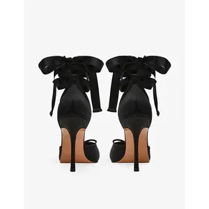 Steve Madden Larina Satin Strappy High Heel Shoes - Black