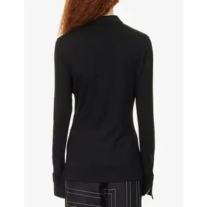 TOTEME Classic Collar Long Sleeve Stretch Jersey Shirt