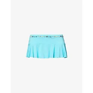 JADED LONDON Stud-embellished Jersey Mini Skort