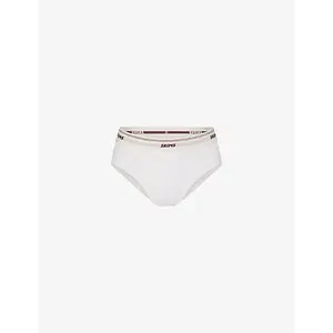 SKIMS Cotton Rib Stretch-cotton Briefs L Chalk