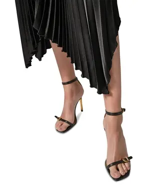 Donna Karan New York Mixed Media Pleated Midi Dress