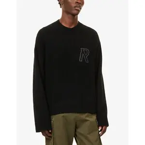 REPRESENT Intarsia-logo Brushed Knitted Jumper