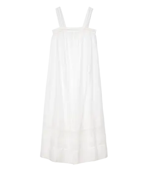 DÔEN Elarie Dress In Organic Cotton Voile With Embroidery And Lace