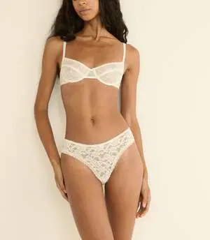 DÔEN Ilda Tanga Lace Briefs - Salt