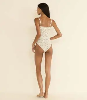 DÔEN Lovage Lace Bodysuit - Salt