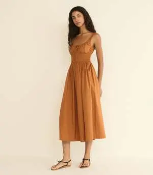 DÔEN Quilla Dress Sleeveless Organic Cotton Poplin Midi Dress