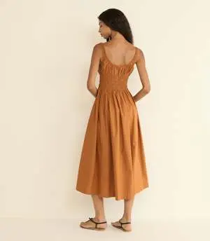 DÔEN Quilla Dress Sleeveless Organic Cotton Poplin Midi Dress