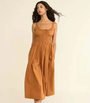 DÔEN Quilla Dress Sleeveless Organic Cotton Poplin Midi Dress