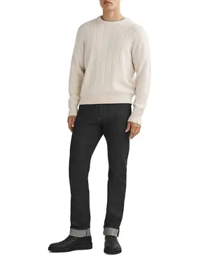 Rag & Bone Durham Herringbone Cashmere Crewneck Sweater - Ivory