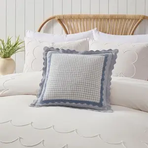 PERI HOME Gingham Scallop Decorative Pillow, 20 X 20
