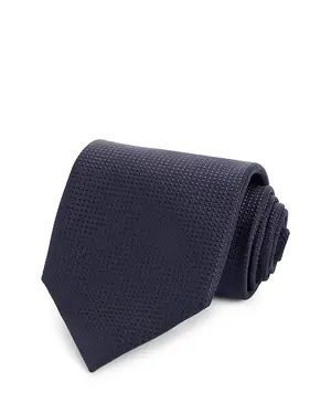 Canali Silk Classic Micro Grid Neck Tie - Navy
