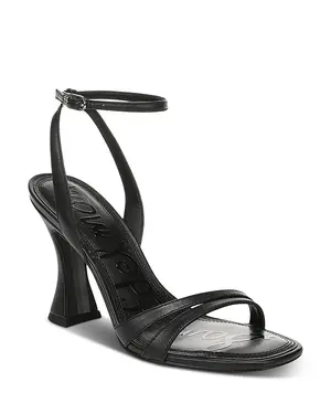 Sam Edelman Leather Strappy Heeled Sandals - Black