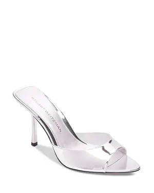 STUART WEITZMAN Lexington 85 Mules - Silver