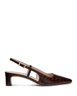 STUART WEITZMAN Baby Babette Slingback Pumps - Walnut