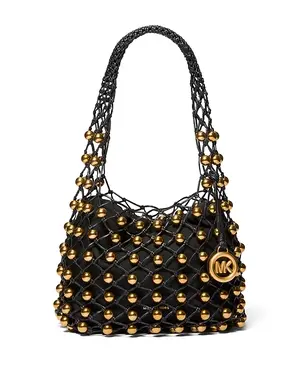 Michael Kors Gwen Small Woven Hobo Bag - Black