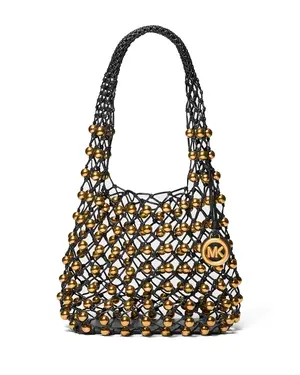 Michael Kors Gwen Small Woven Hobo Bag - Black
