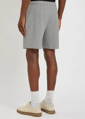 BOSS Logo Embroidered Waffle Cotton-blend Shorts
