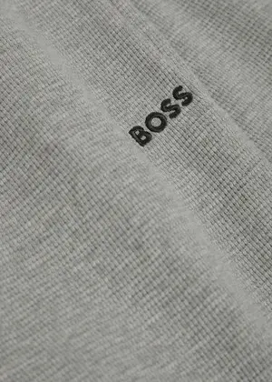 BOSS Logo Embroidered Waffle Cotton-blend Shorts