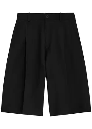 Studio Nicholson Pleated Linen And Wool-blend Shorts