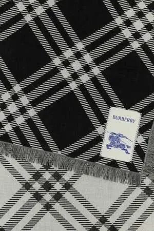 Burberry Embroidered Wool Blend Scarf