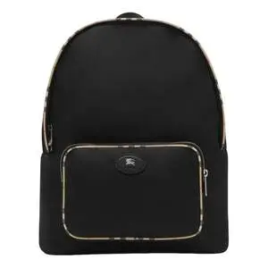 Burberry Check Trim Backpack - Black