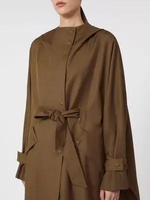 Max Mara Water-repellent Wool Gabardine Duster Coat