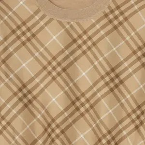 Burberry Check Panel Wool Silk T-shirt