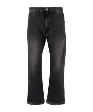 HAIKURE Mid-waisted Straight-leg Jeans - Black