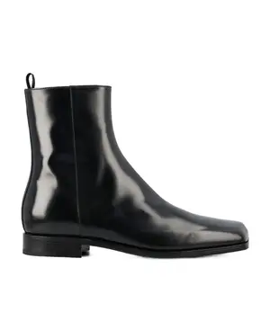 Prada Square-toed Ankle Boots - Black