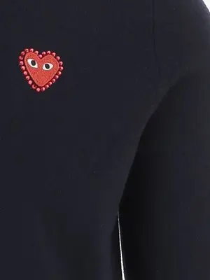Play Comme Des Garcon Knitted Cardigan With Heart Logo