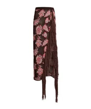 Etro Maxi Skirt With Floral Jacquard And Fringing - Multicolor