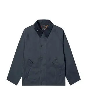 Barbour Buttoned Collared Coat - Blue