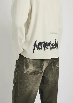 Acne Studios Logo-print Long-sleeve Cotton-blend T-shirt