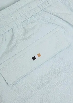 BOSS Stretch-seersucker Swim Shorts