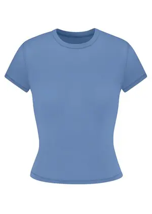 SKIMS Stretch-jersey Crewneck T-shirt - Blue