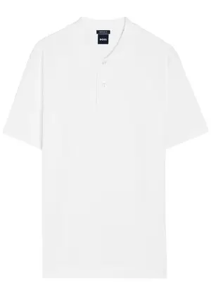 BOSS Pallas Logo-embroidered Piqué Cotton Polo Shirt - White