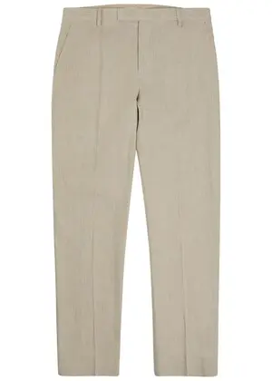 Sunspel Tapered-leg Linen Trousers - Sand