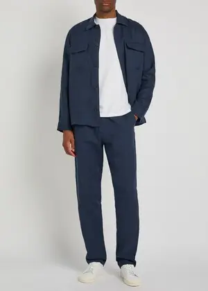Sunspel Tapered-leg Linen Trousers