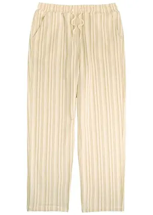 LES DEUX Houston Stripe Cotton-blend Trousers - Ecru