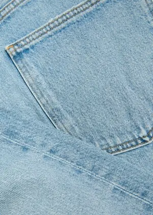 AGOLDE Anson Frayed Denim Shorts - Light Blue