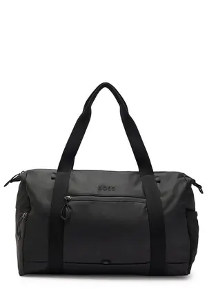 BOSS Stenson Logo Coated Faux Leather Holdall - Black