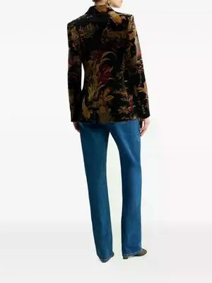 Etro Double-breasted Velvet Jacket With All-over Overprint
